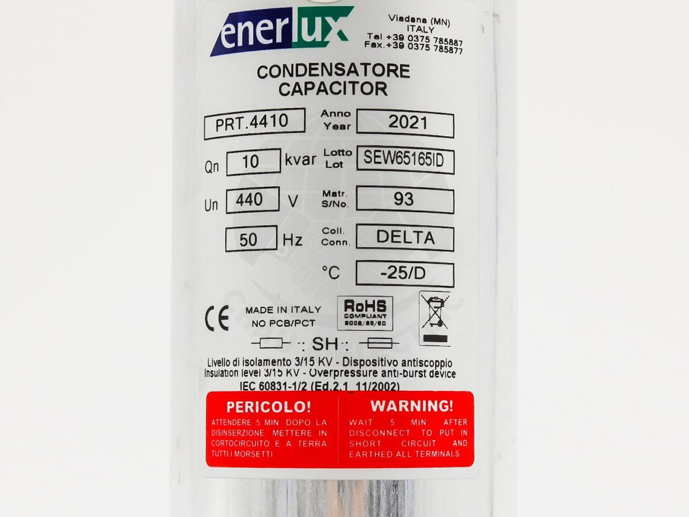 Tụ Bù ENERLUX Loại Khô 10KV-440V PRT.4410 - Điện Châu Á