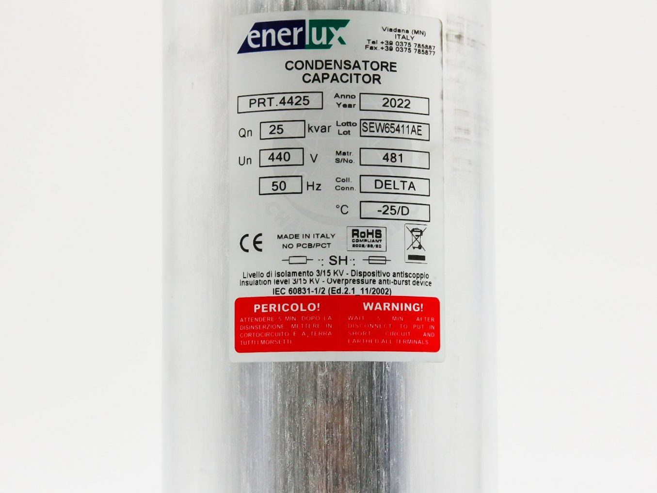 Tụ Bù ENERLUX Loại Khô 25K-440V PRT.4425 - Điện Châu Á