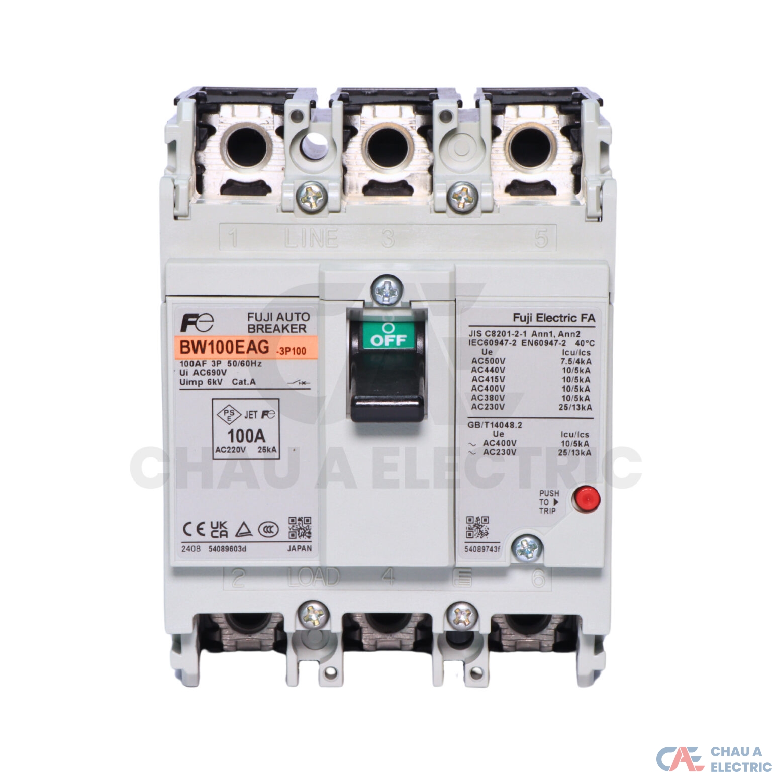 MCCB BW100EAG 3P 100A FUJI ELECTRIC - Điện Châu Á