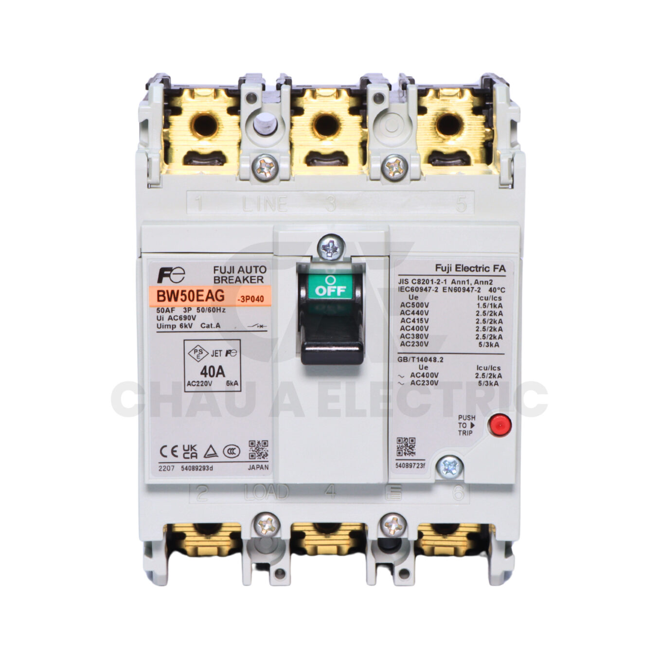 MCCB BW50EAG 3P 40A FUJI ELECTRIC - Điện Châu Á
